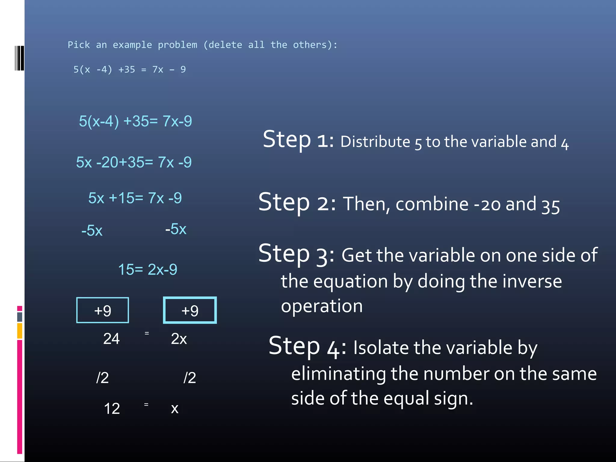 Multi step equation powerpoint | PPT