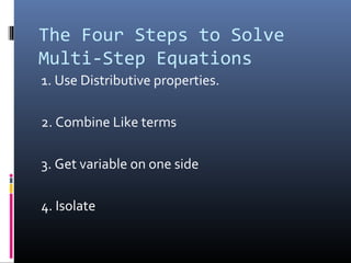 Multi step equation powerpoint | PPT