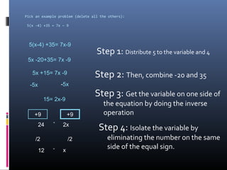 Multi step equation powerpoint | PPT