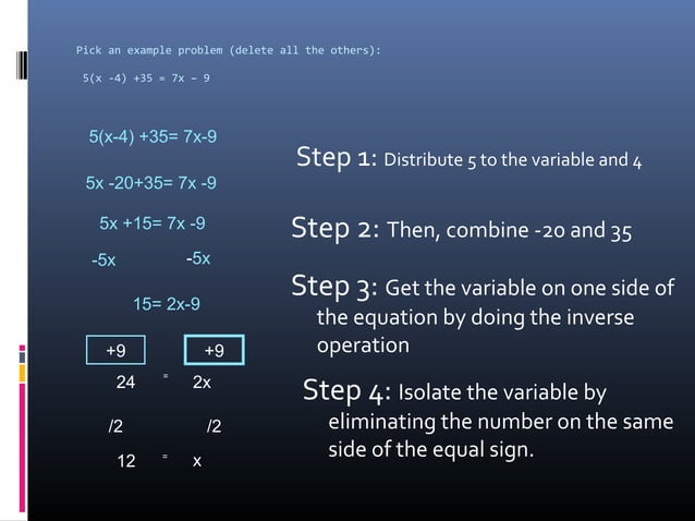 Multi step equation powerpoint | PPT | Science