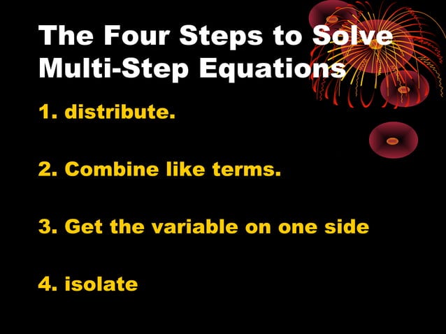 Multi step equations powerpoints | PPT
