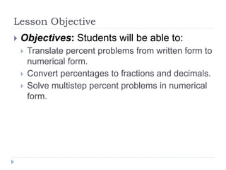 Multistep Percent Problems – 7th Grade – Pre-Algebra | PPT