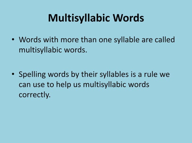 Multisyllabic words 21 | PPTX