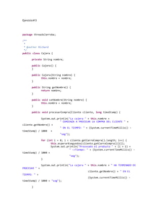 Multitarea e hilos en java con ejemplos | DOCX