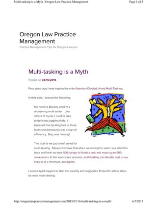 Multi tasking is a myth | PDF