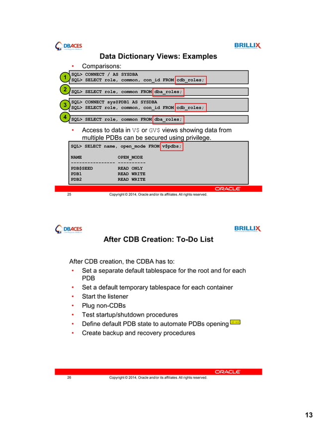 Exploring Oracle Database 12c Multitenant best practices for your Cloud | PDF | Databases ...