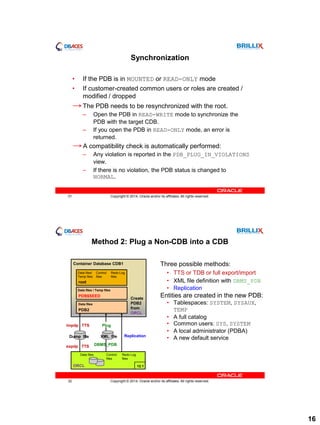 Exploring Oracle Database 12c Multitenant best practices for your Cloud ...