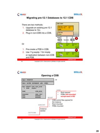 Exploring Oracle Database 12c Multitenant best practices for your Cloud | PDF | Databases ...