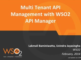 Multi Tenant API management with WSO2 API Manager | PPT