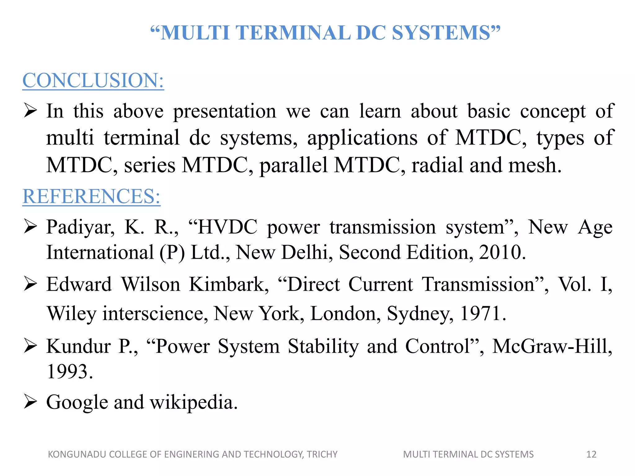 Multi terminal dc systems (mtdc) | PPTX