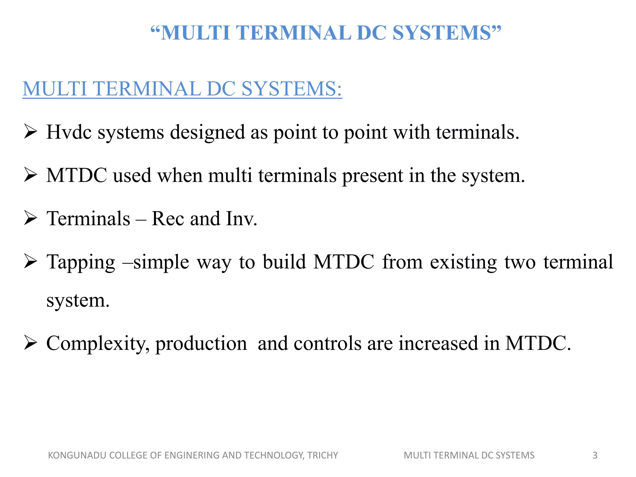 Multi Terminal Dc Systems Mtdc Ppt