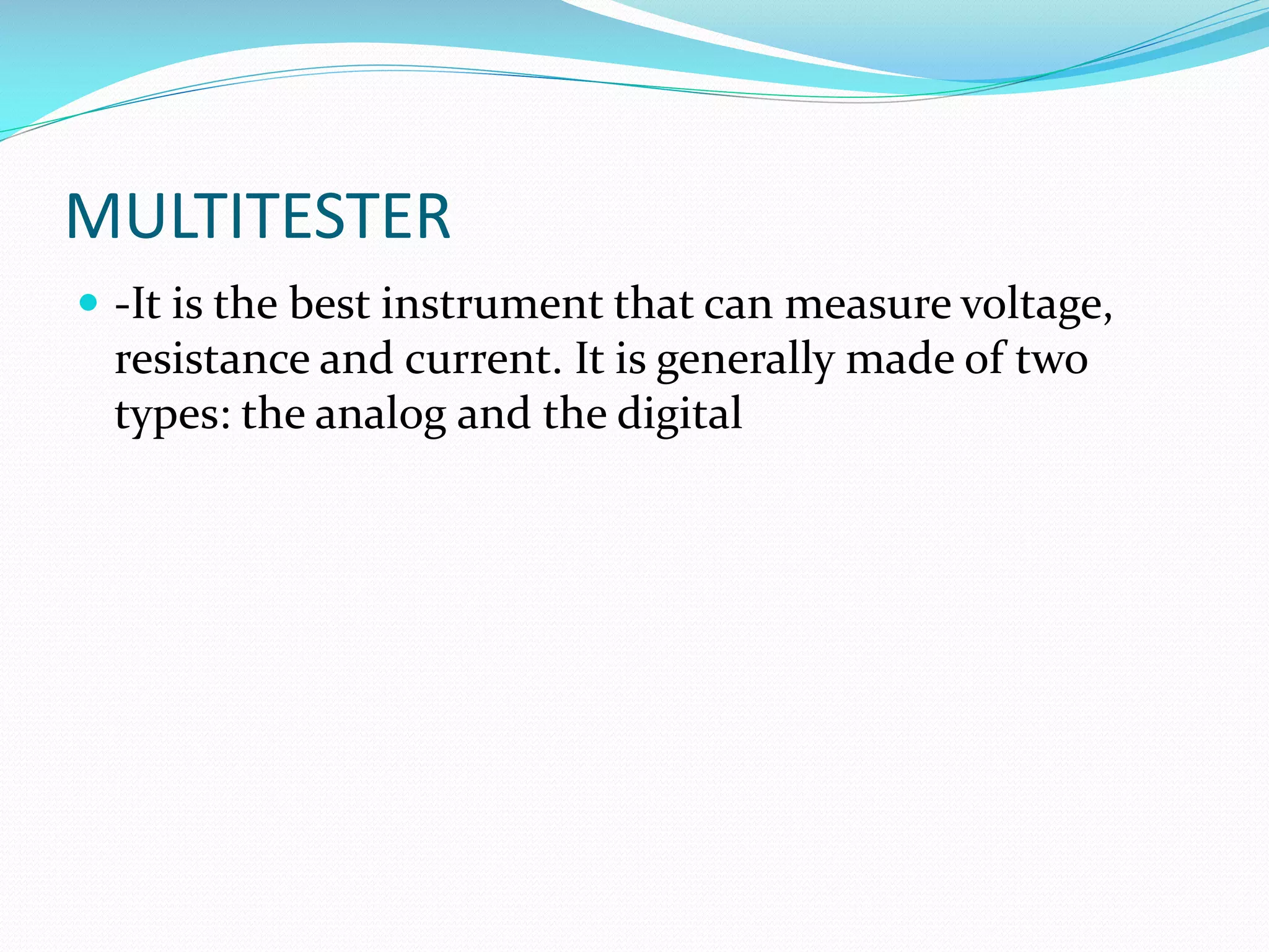 Multitester | PPTX