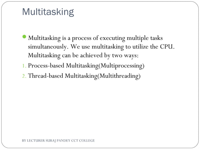 Basic Of Multithreading In Java Ppt 2014