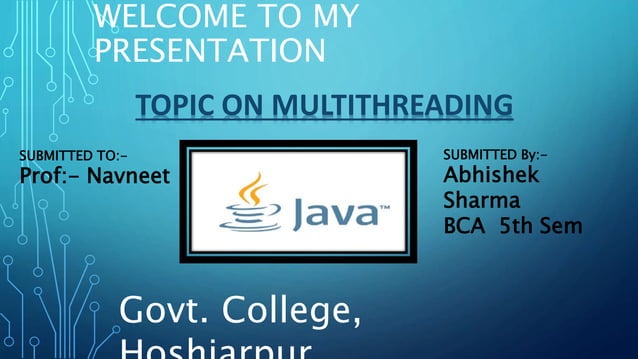 Multi threading | PPTX | Programming Languages | Computing