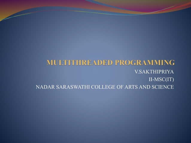 Multithreading | PPT