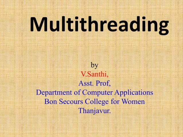 Multithreading | PPTX