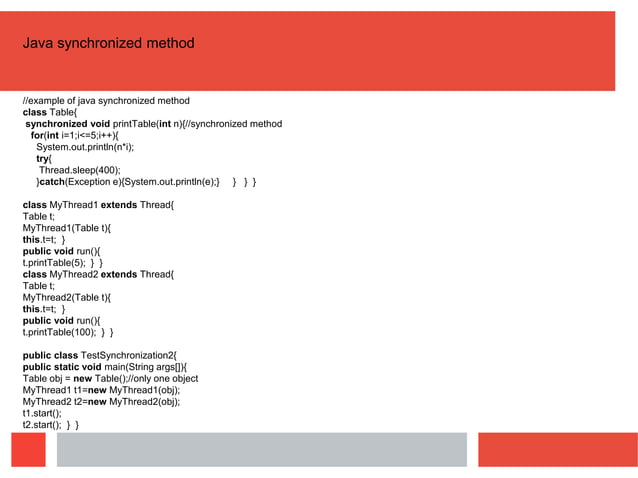 Multithreading in Java Object Oriented Programming language | PPT