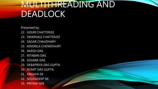 Multithreading and deadlock | PPT