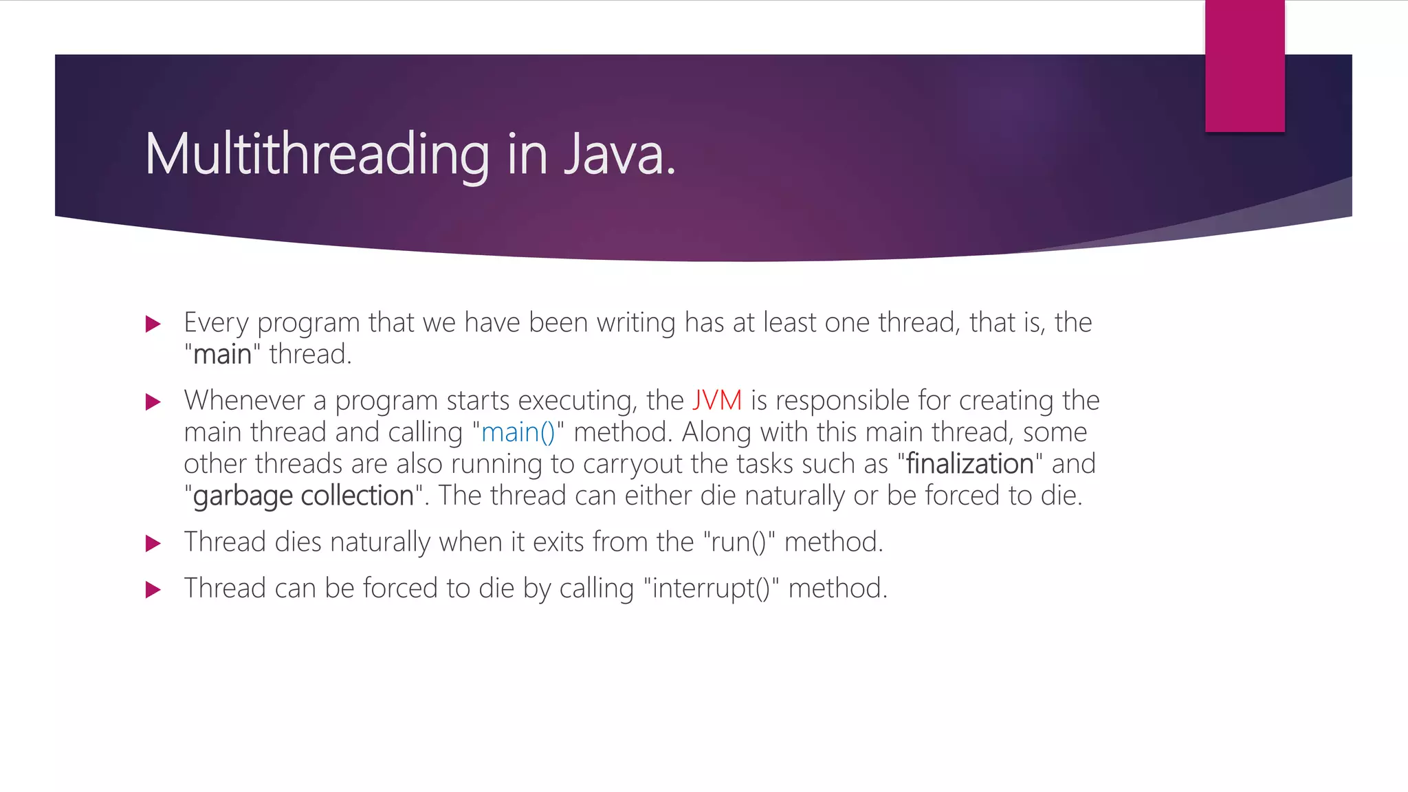 Multithreading in java | PPTX | Programming Languages | Computing