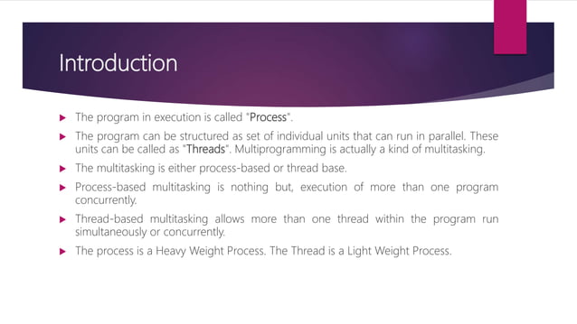 Multithreading in java | PPTX | Programming Languages | Computing