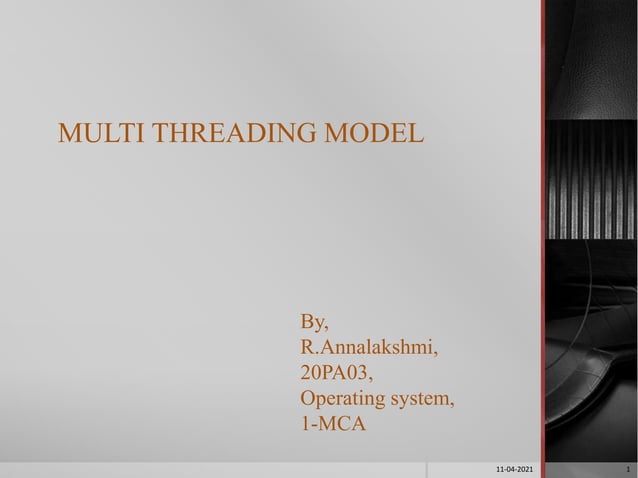 Multi threading model | PPT