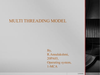 Multi threading model | PPT