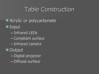 Multitouch: FTIR | PPT
