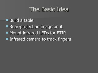 Multitouch: FTIR | PPT