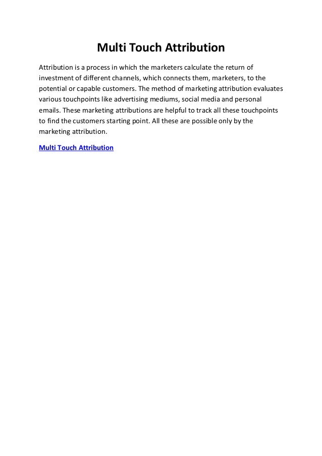 Multi touch attribution | PDF