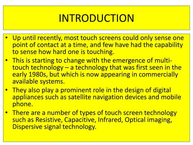 Multi touch technology | PPTX
