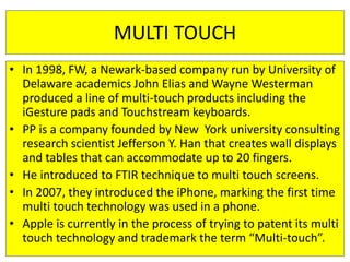 Multi touch technology | PPTX