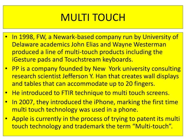 Multi touch technology | PPTX