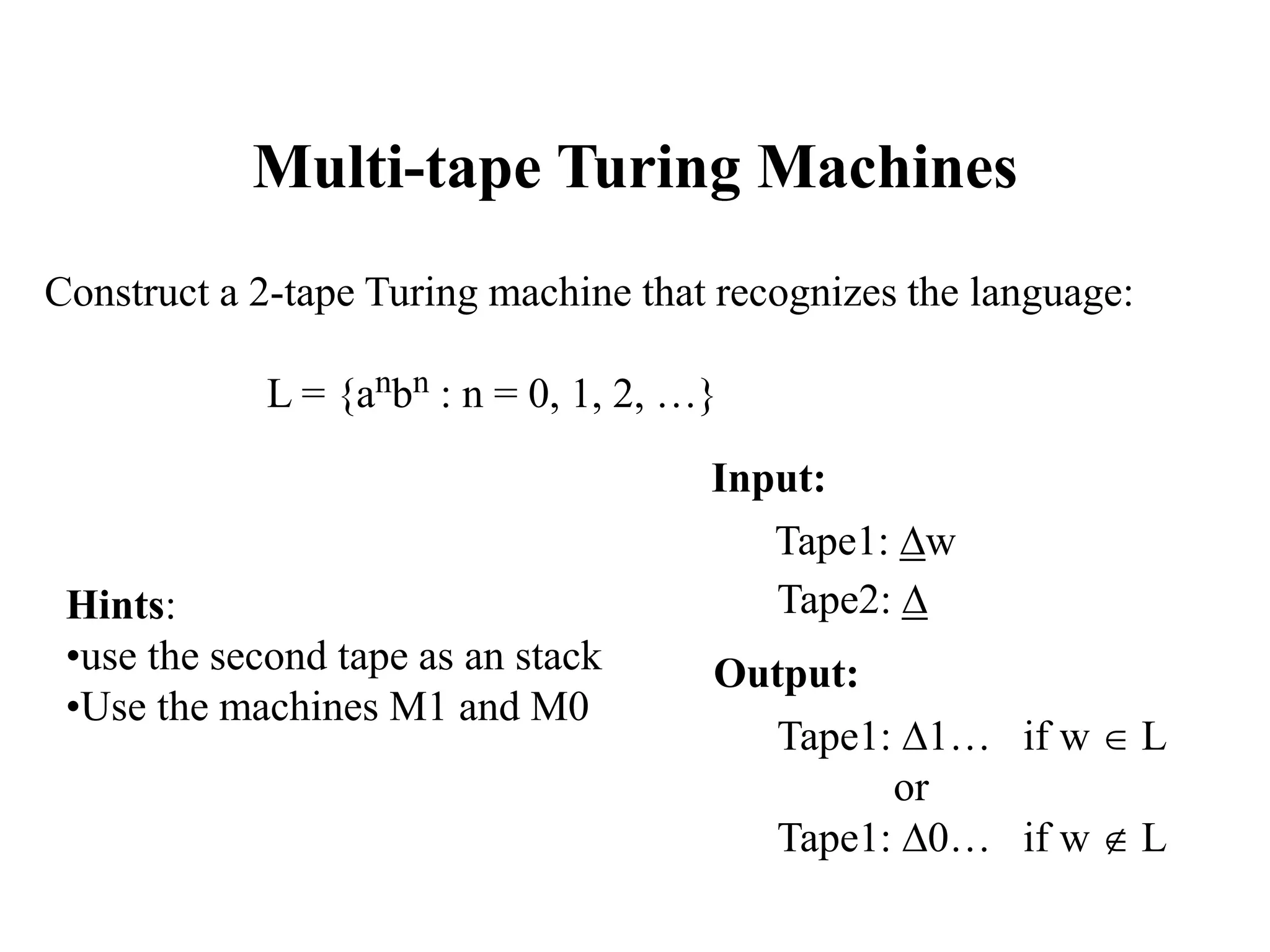 Turing Machine and Multiple Turing Machine | PPT
