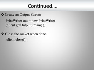Multiuser chat application using java | PPTX | Computer Networking | Computing