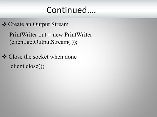 Multiuser chat application using java | PPTX | Computer Networking | Computing