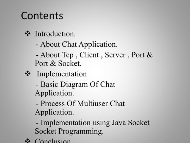 Multiuser chat application using java | PPTX | Computer Networking | Computing