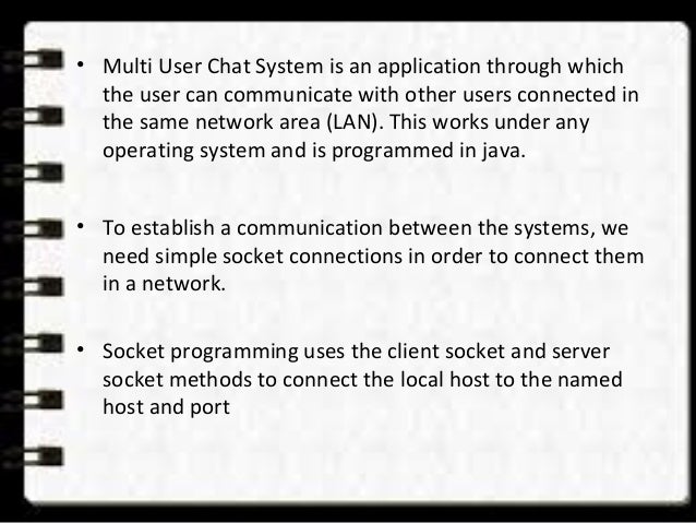 Multi user chat system using java