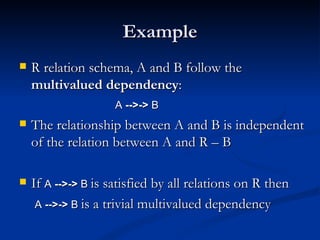 Multivalued dependency | PPT