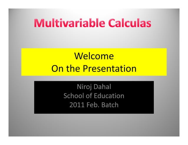 Multivariable Calculas with Mapple Plot | PPT