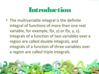 Multi variable integral | PPT | Physics | Science