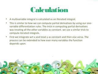 Multi variable integral | PPT | Physics | Science
