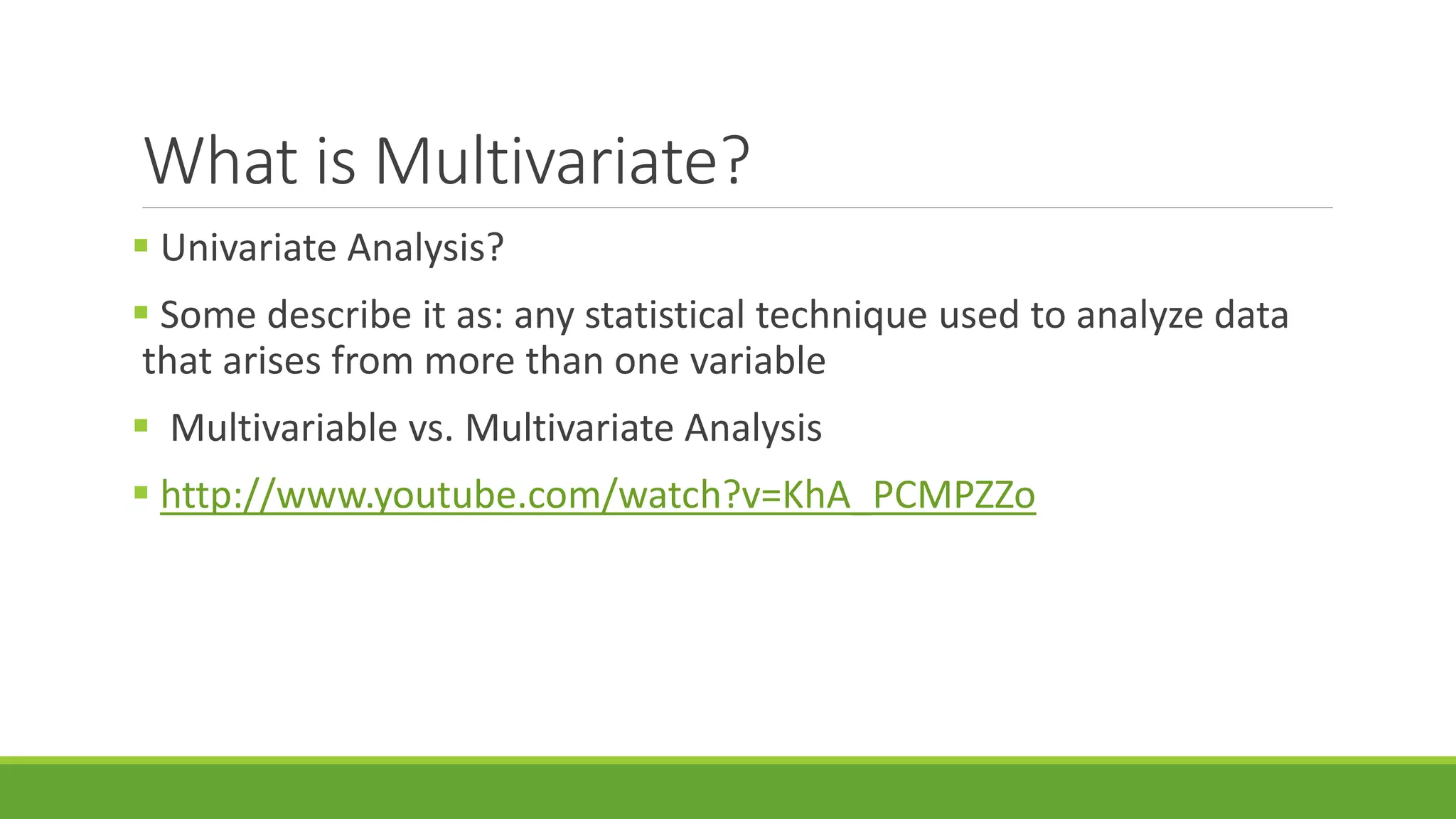 Multivariate data analysis | PPTX