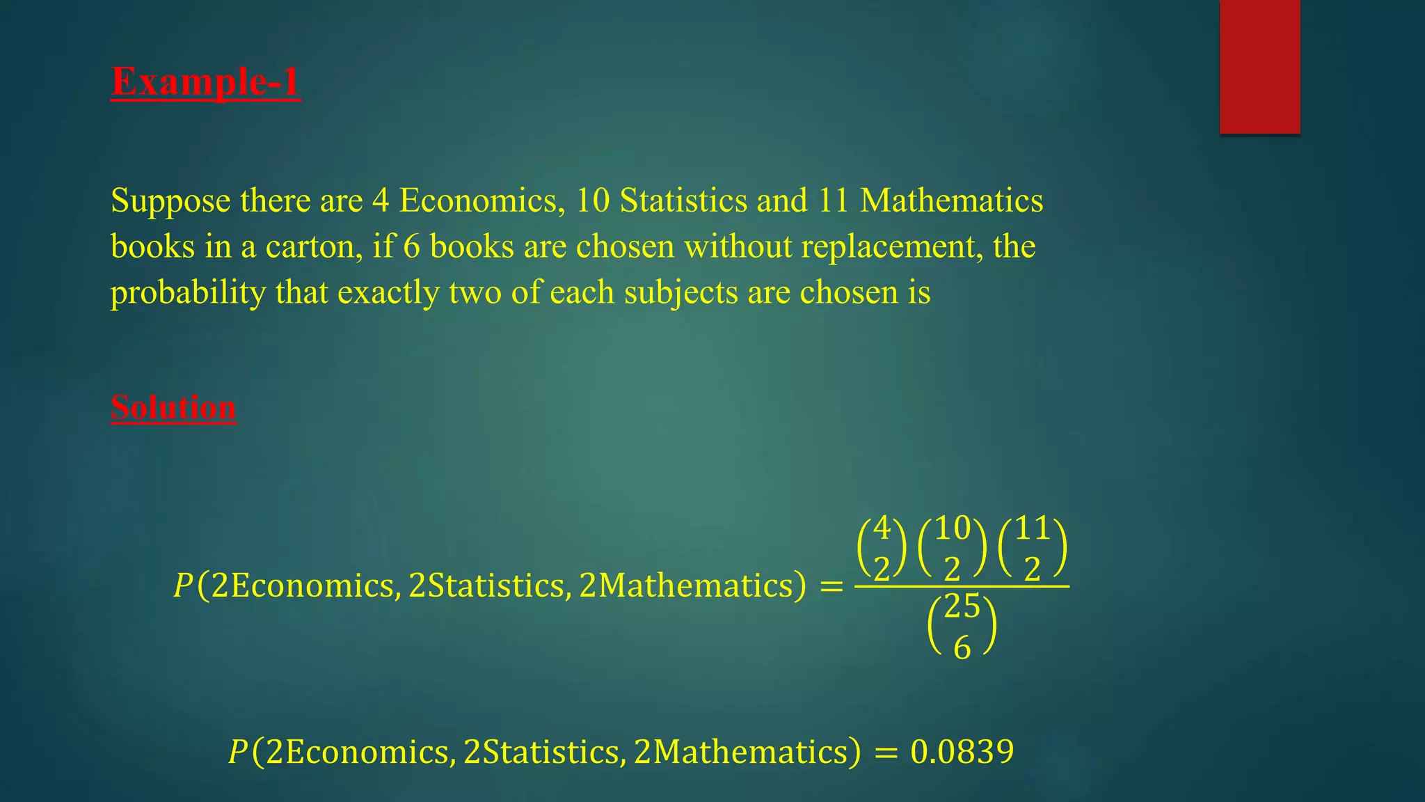 Multivariate hypergeometric distribution | PPTX