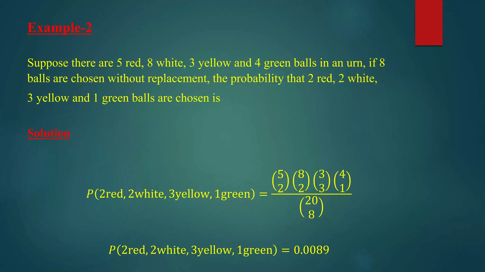 Multivariate hypergeometric distribution | PPTX