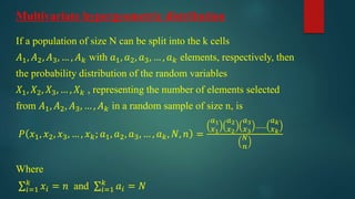 Multivariate hypergeometric distribution | PPTX