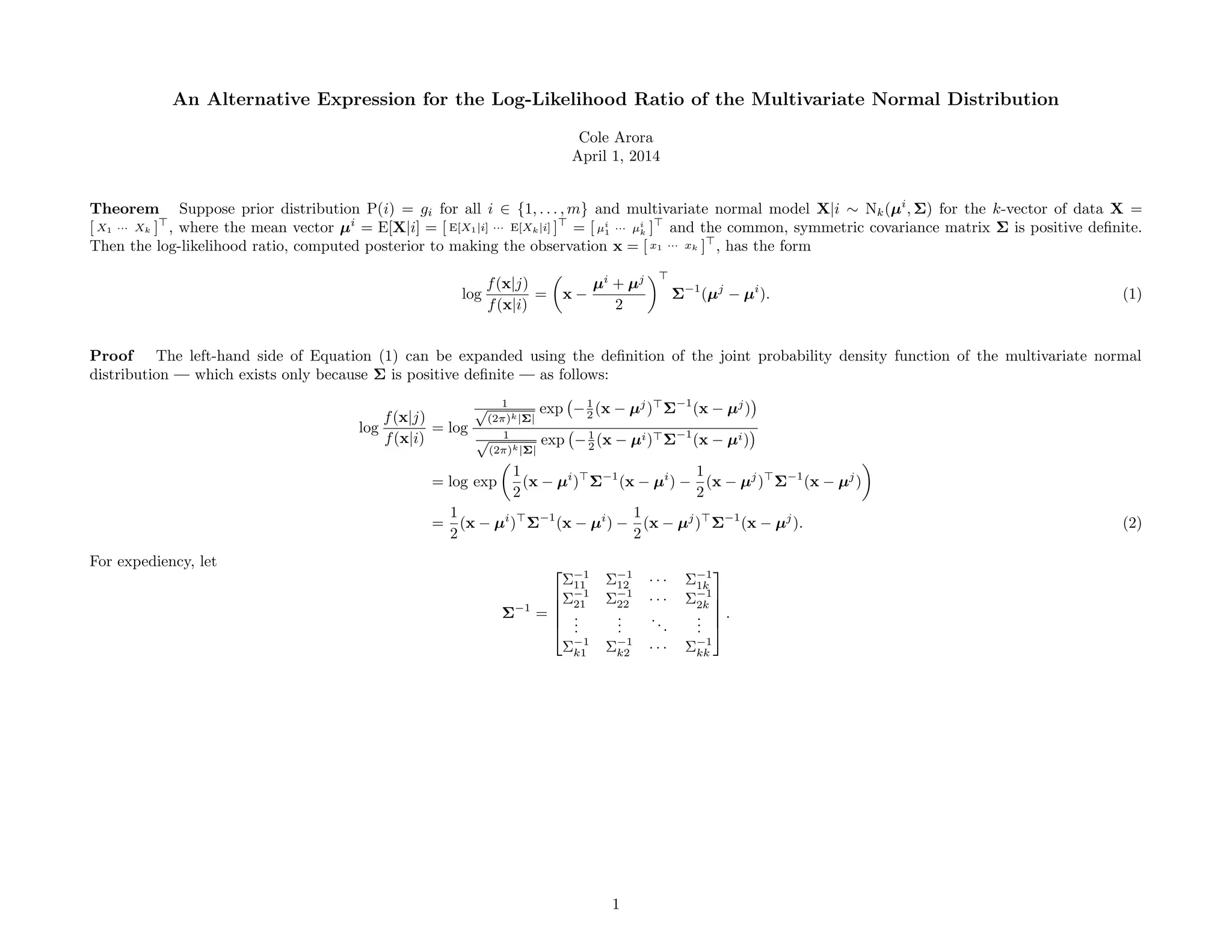 Multivariate normal proof | PDF