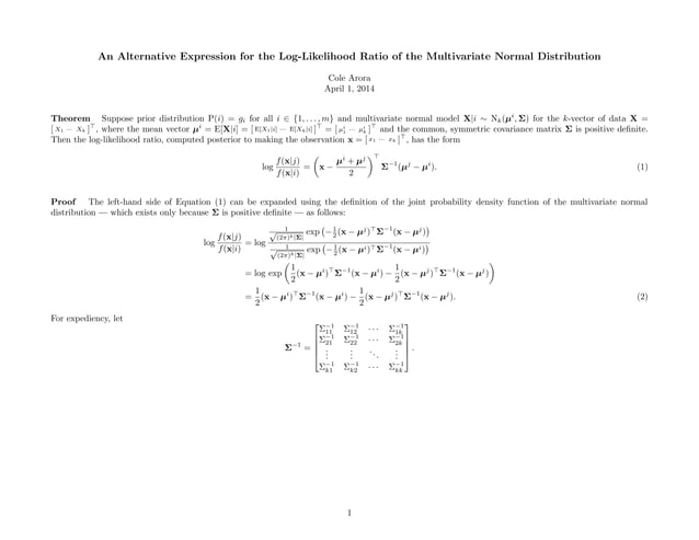 Multivariate normal proof | PDF