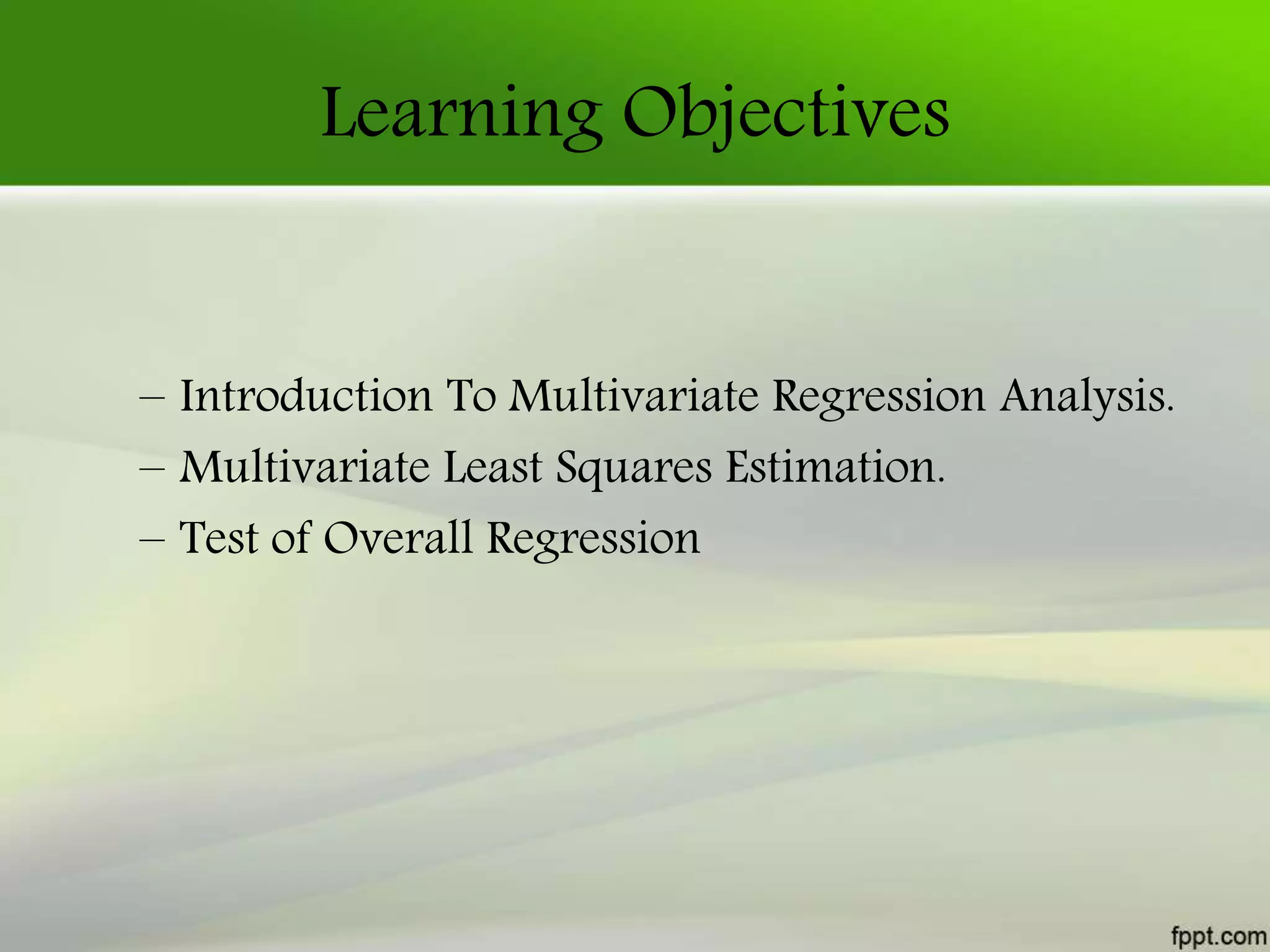 Multivariate reg analysis | PPTX