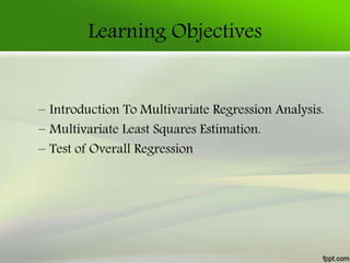 Multivariate reg analysis | PPTX
