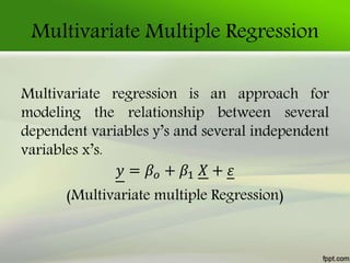 Multivariate reg analysis | PPTX